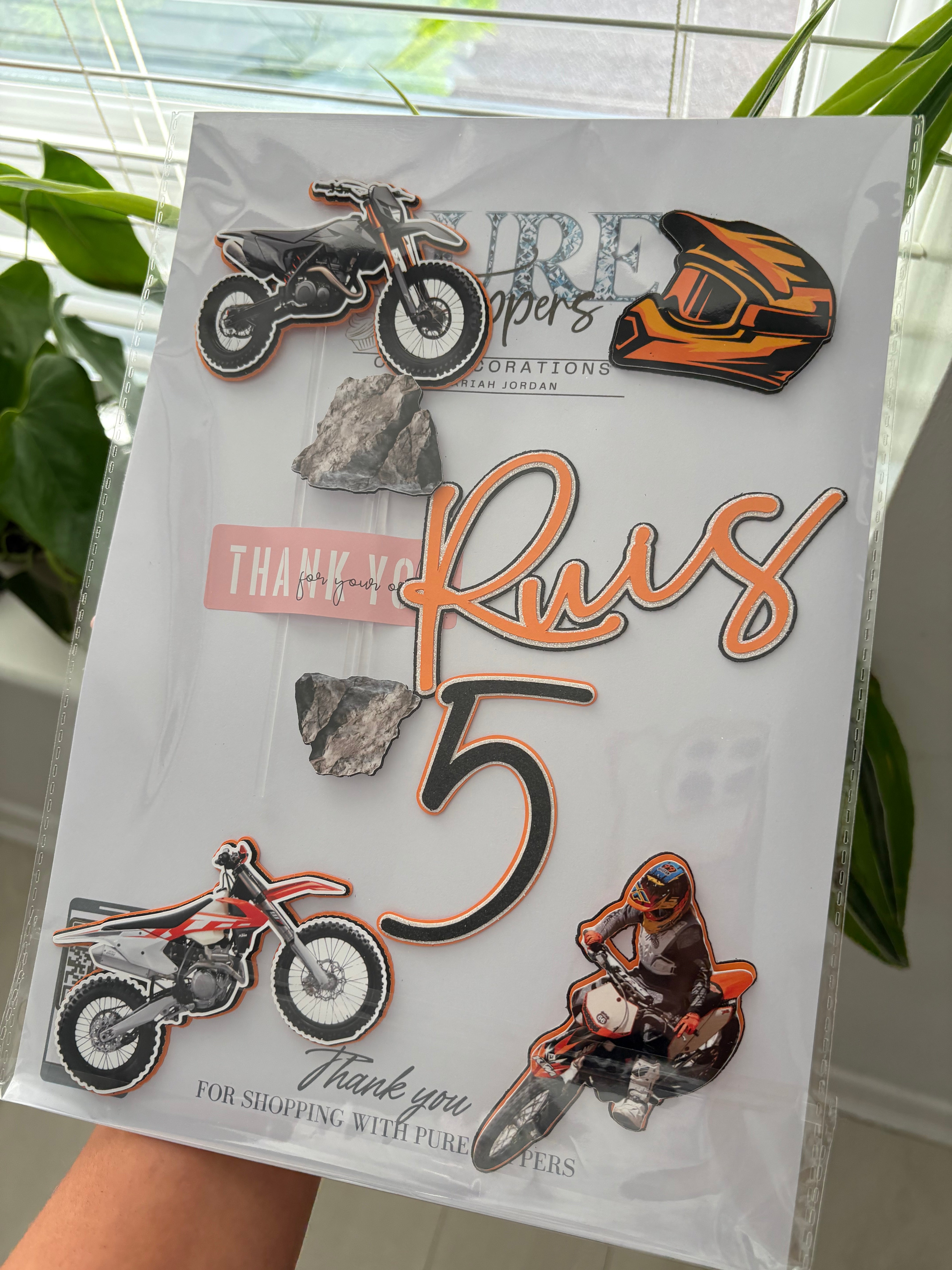 Motocross Dirt Bike Cake Topper – Personalised Off-Road Birthday Cake ...