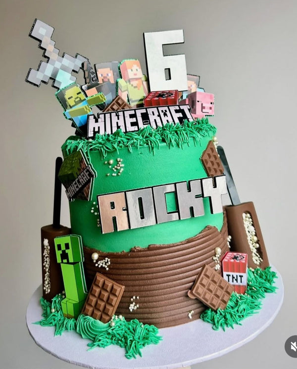 Personalised Minecraft Cake Topper | Custom Creeper, TNT & Minecraft-T ...