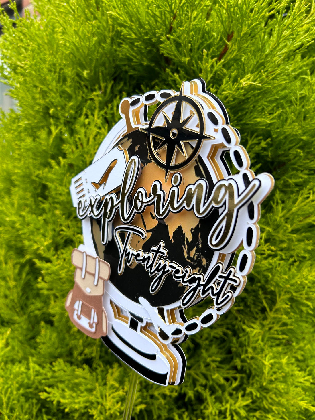 Travelling Cake Topper, World Map Cake Topper – PureToppers