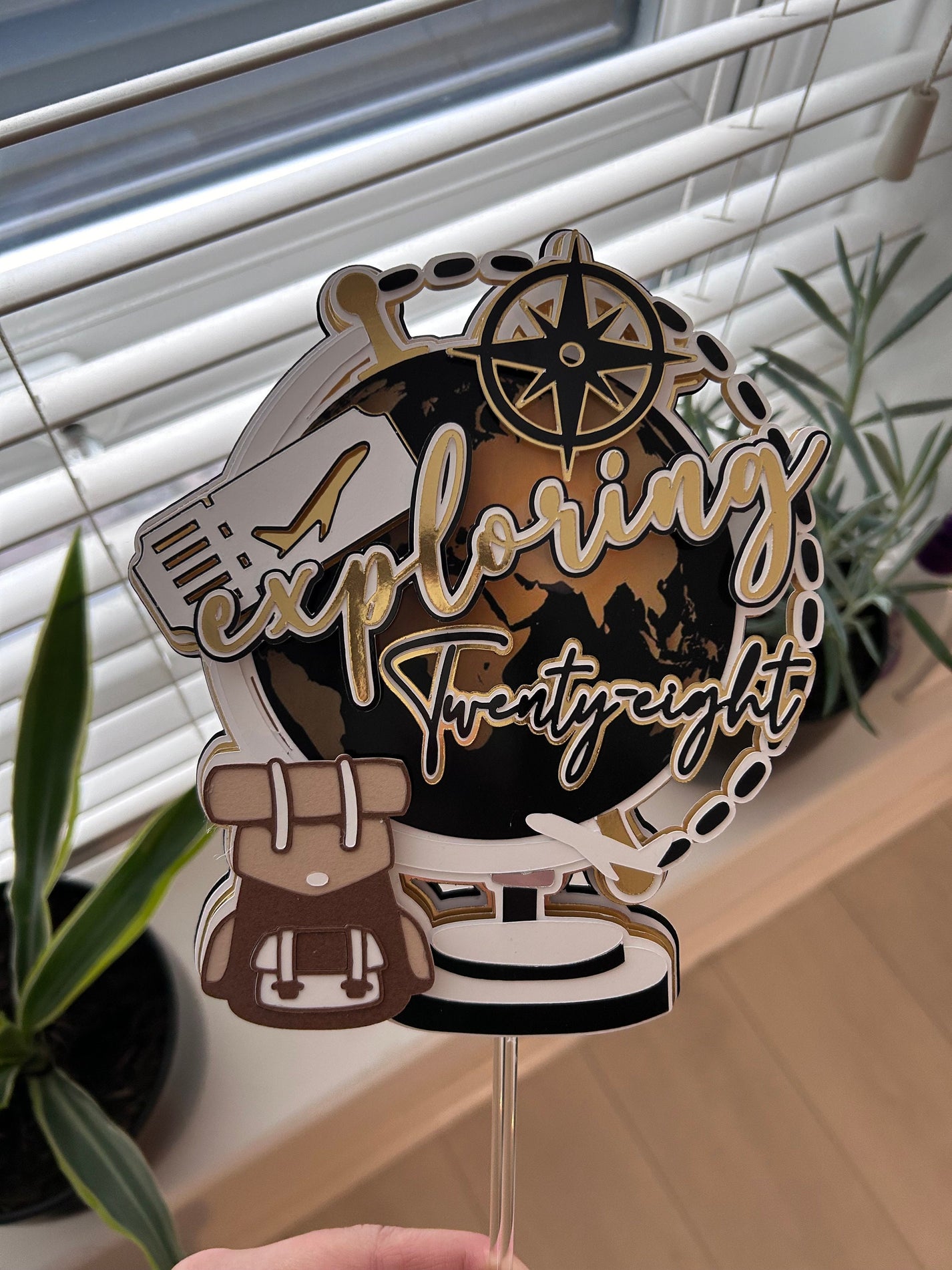 Travelling Cake Topper, World Map Cake Topper – PureToppers