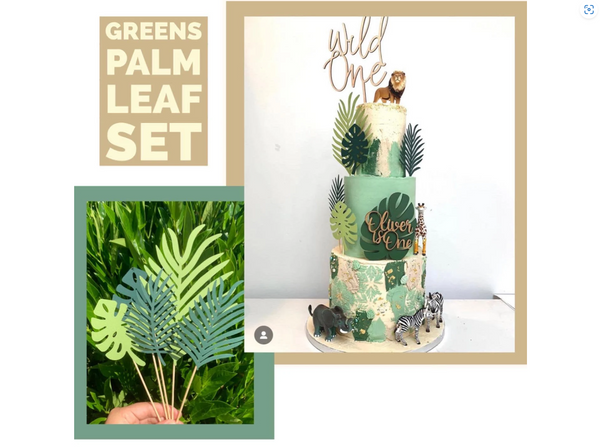 Palm Leaf Cake Topper | Safari & Tropical Leaves Cake Decoration | Jun ...