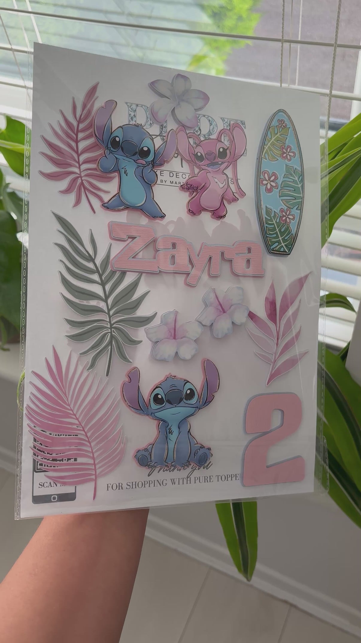 Stitch Cake Topper – Personalised Angle & Stitch Birthday Cake Decorat ...